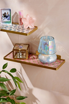 Block Print Large Wall Shelf | Urban Outfitters UK
