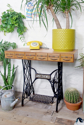 Urban Renewal Vintage Singer Sewing Machine Console Table | Urban ...