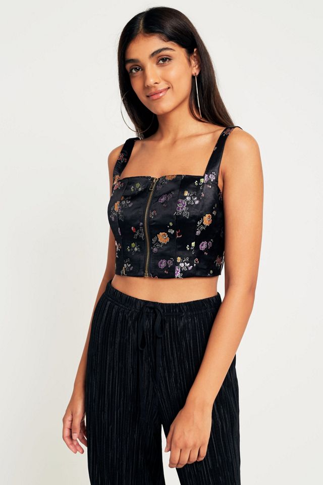 Kimchi Blue Kiki Satin Zip-Front Tank Top | Urban Outfitters DE