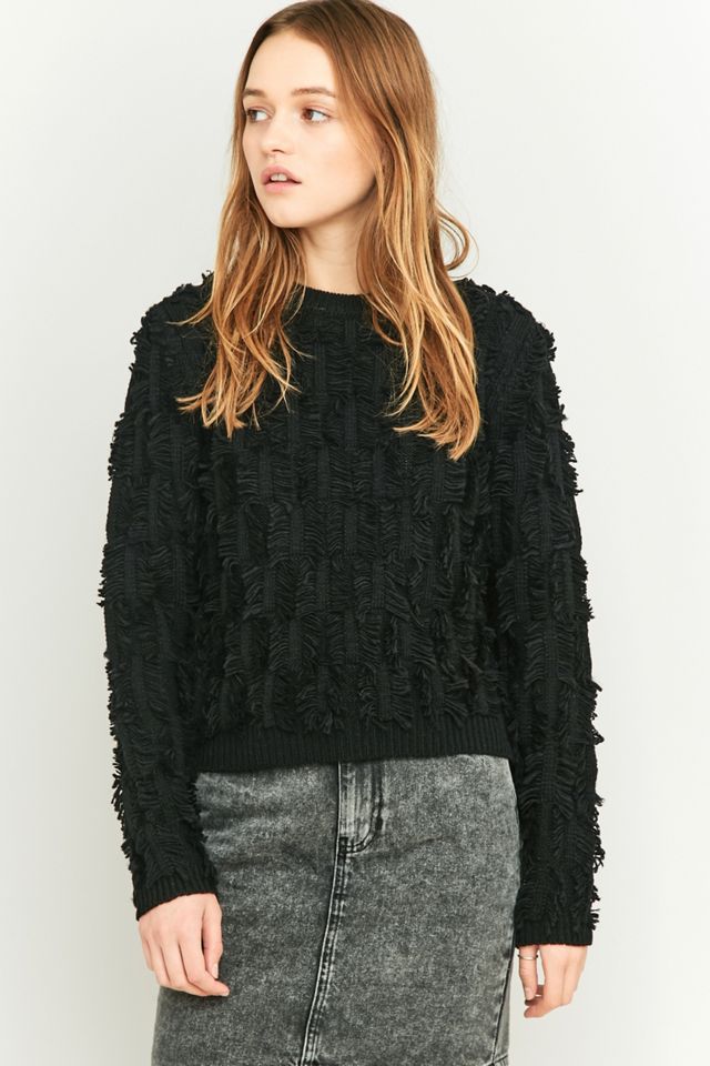 BDG Black Fringe Jumper | Urban Outfitters UK