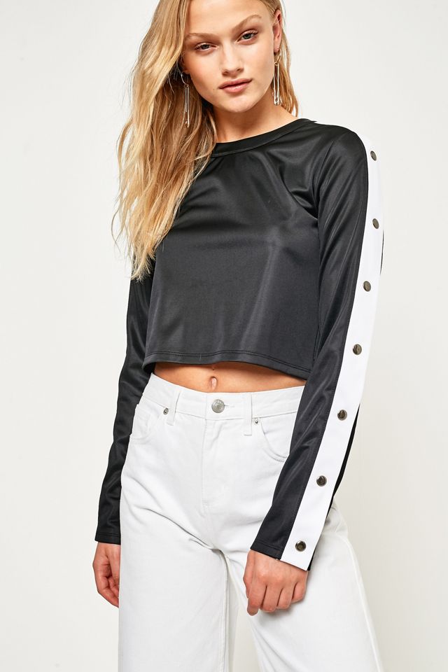 BDG Sporty Striped Popper Top | Urban Outfitters UK