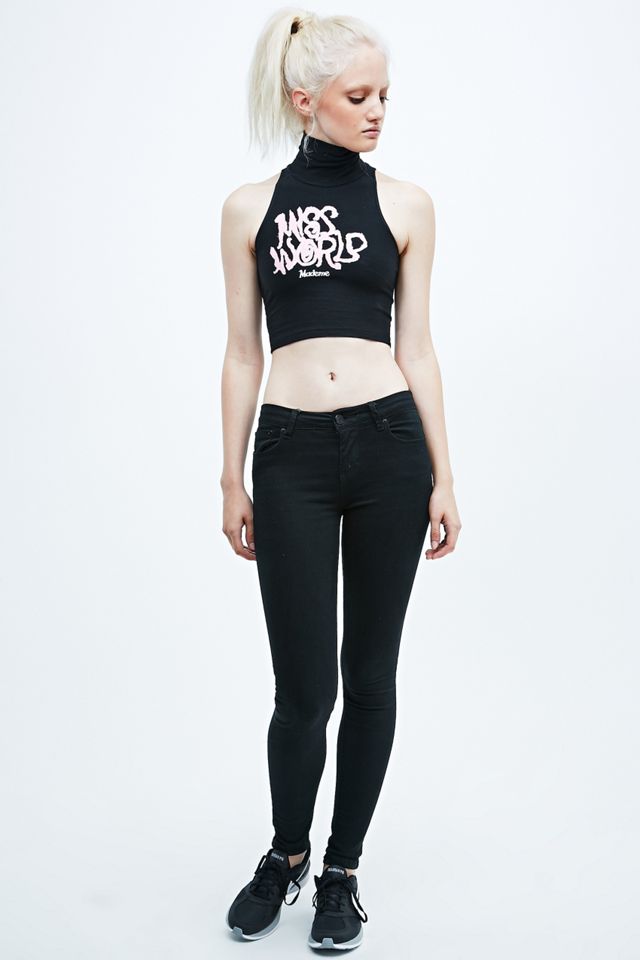 MadeMe Miss World Crop Rollneck Tank in Black | Urban Outfitters UK