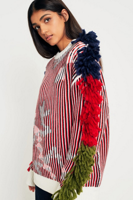 Angel Chen Striped Fringed Lizard Jumper | Urban Outfitters UK