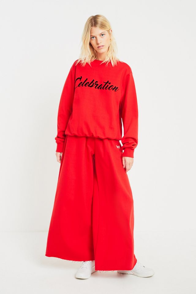 Fleamadonna RSVP Red Wide Leg Sweatpants | Urban Outfitters UK