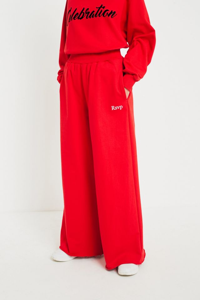 Fleamadonna RSVP Red Wide Leg Sweatpants | Urban Outfitters UK
