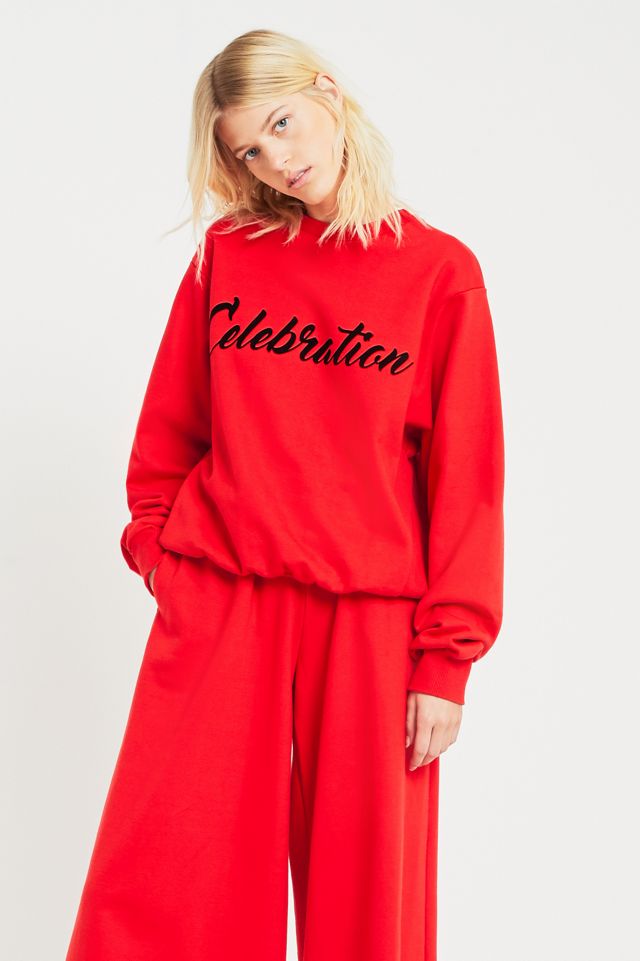 Fleamadonna RSVP Red Wide Leg Sweatpants | Urban Outfitters UK