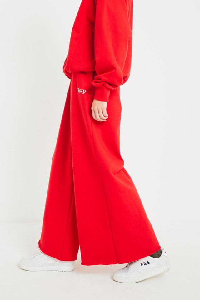 Fleamadonna RSVP Red Wide Leg Sweatpants | Urban Outfitters UK