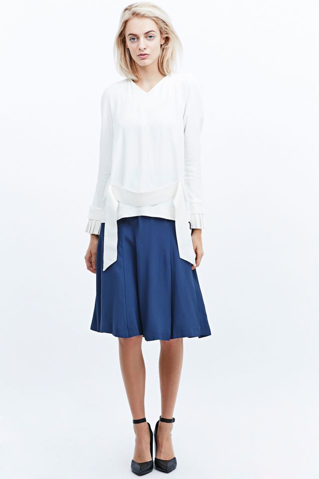 Carin Wester Cassie Crepe Skirt in Blue | Urban Outfitters UK