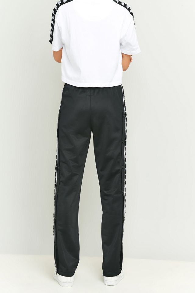 Kappa Black Popper Tracksuit Bottoms | Urban Outfitters UK