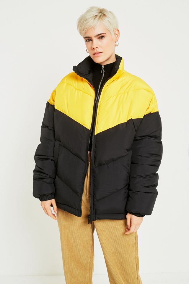 Light Before Dark Colour-Blocked Chevron Puffer Jacket | Urban ...