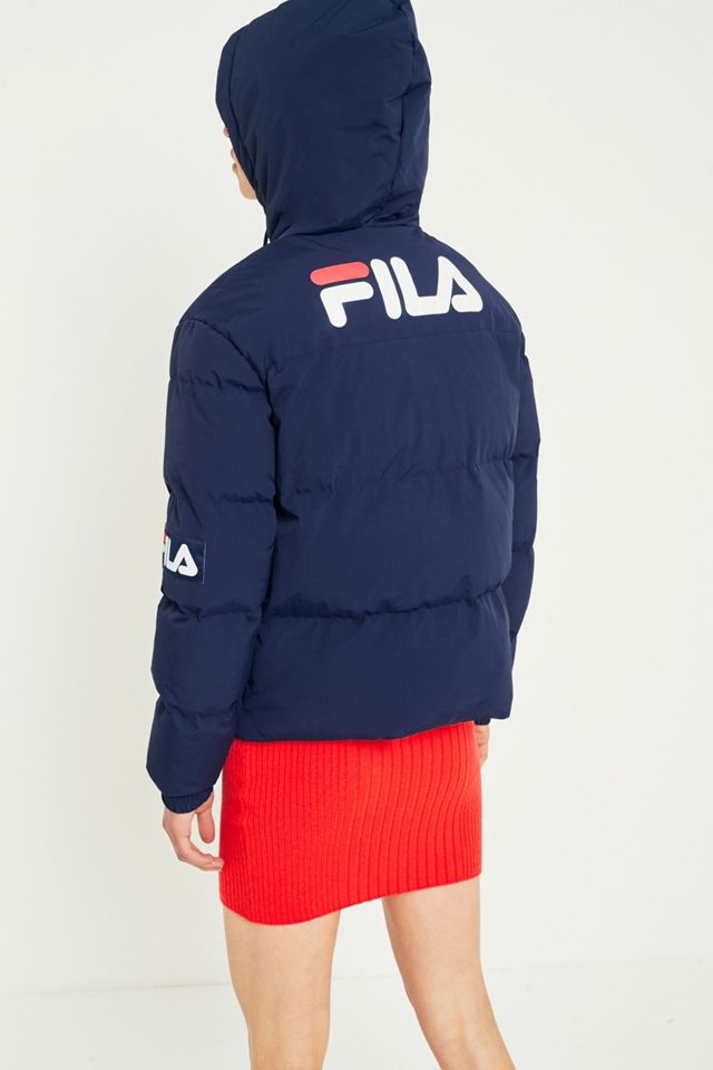 FILA Navy Puffer Jacket | Urban Outfitters UK