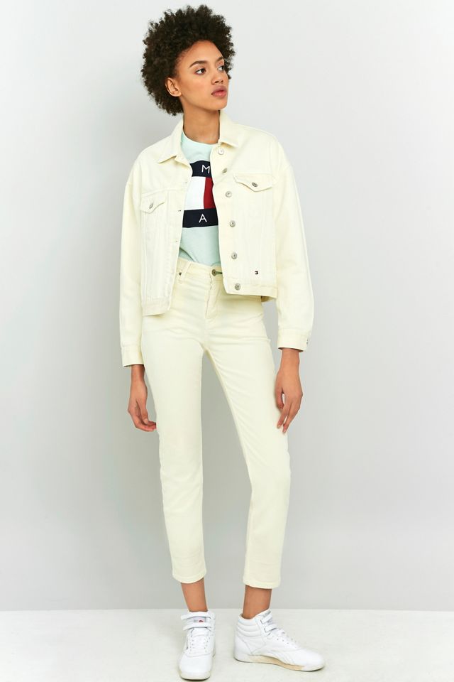 Tommy Jeans '90s Girlfriend Trucker Pale Yellow Denim Jacket | Urban ...