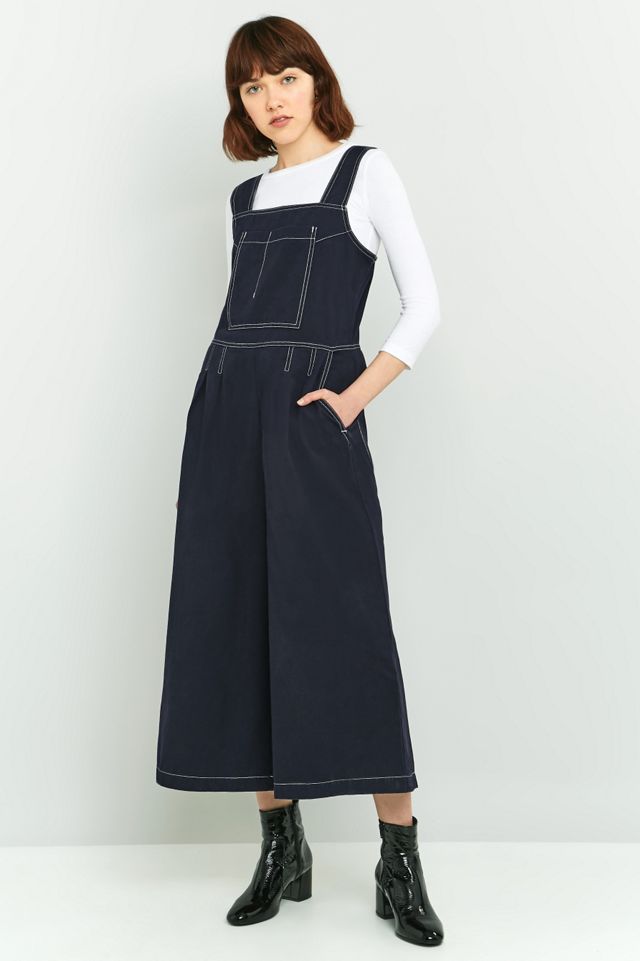 LF Markey Beau Contrast Stitch Blue Jumpsuit | Urban Outfitters UK
