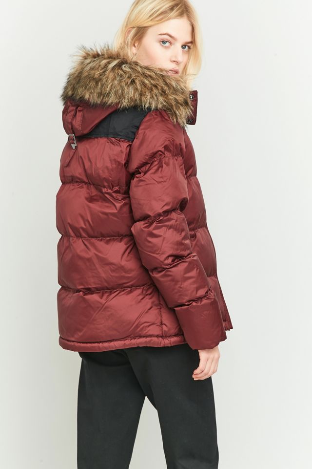Schott NYC Maroon Padded Puffer Jacket | Urban Outfitters UK