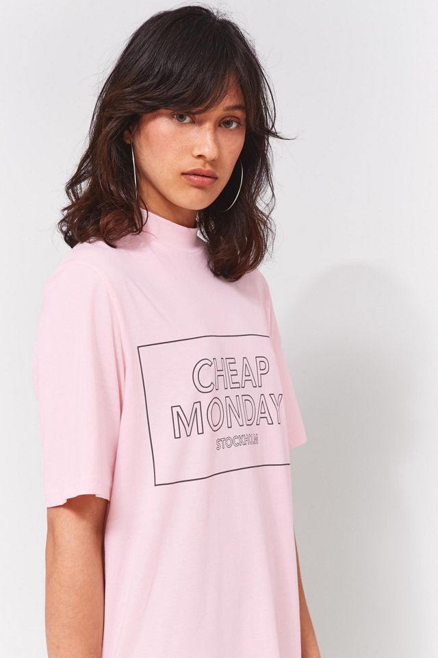 Cheap Monday Smash Pink Logo T-Shirt Dress | Urban Outfitters UK