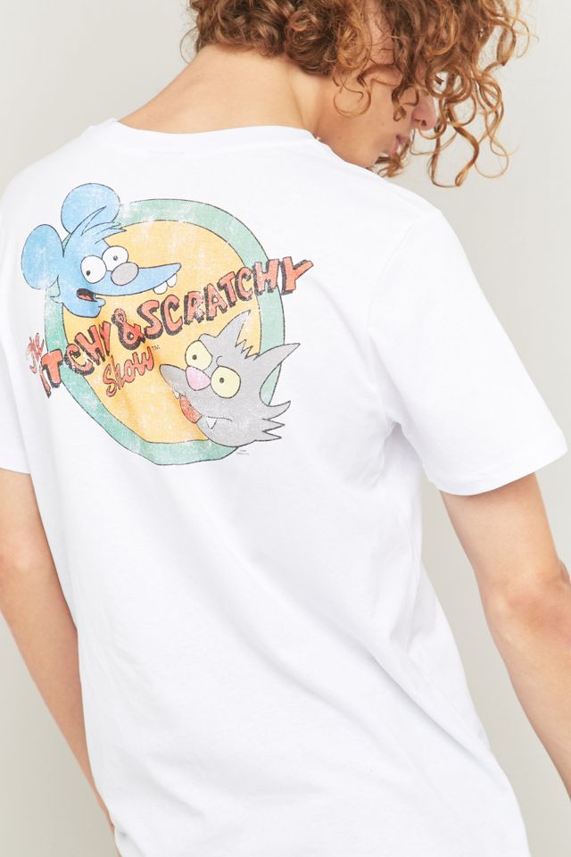 Itchy & Scratchy White T-shirt | Urban Outfitters UK