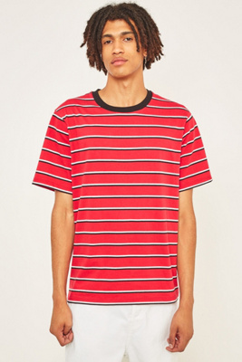 UO Red Bobby Stripe T-shirt | Urban Outfitters UK