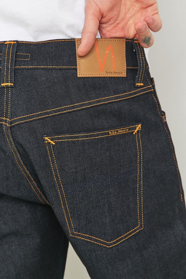 Nudie Jeans Brute Knut Dry Navy Tapered Jeans | Urban Outfitters UK