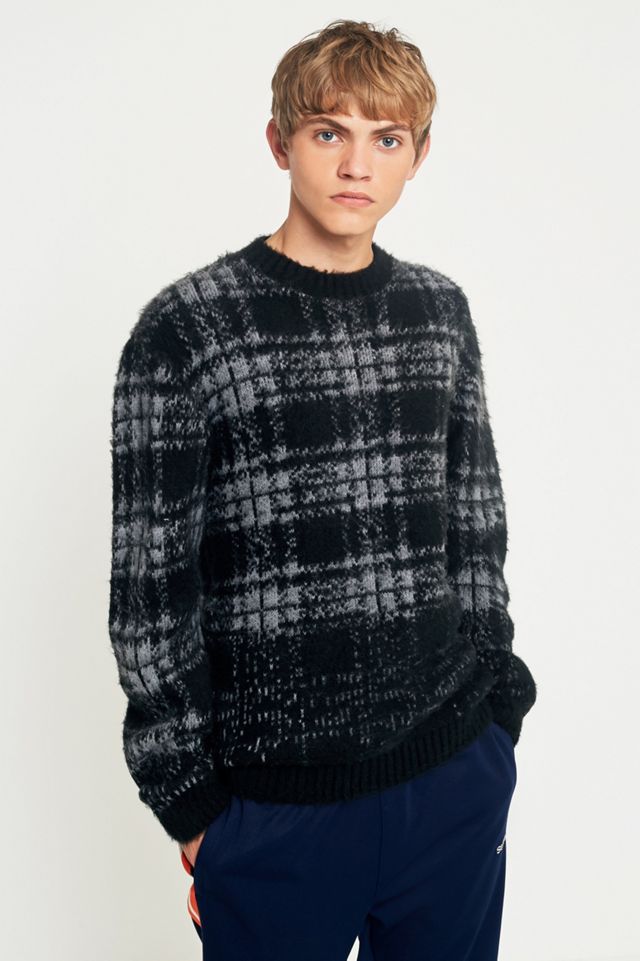 Loom Grey Check Brushed Jumper | Urban Outfitters DE