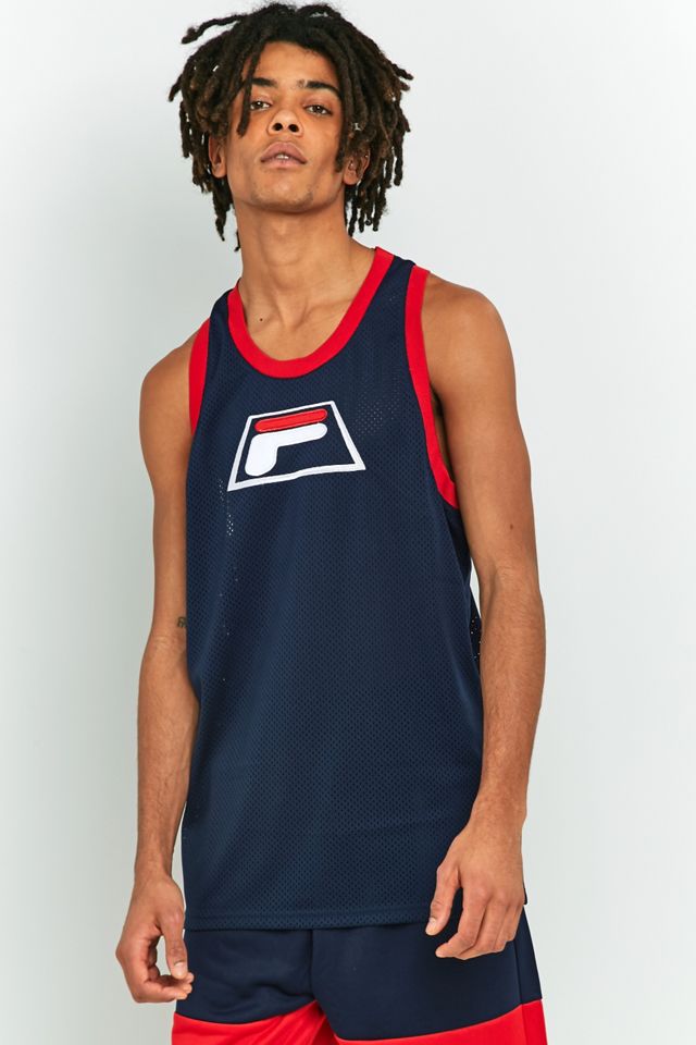 FILA Baseline Basketball Navy Tank Top | Urban Outfitters UK