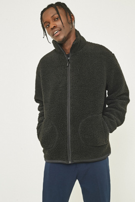 Edwin Insulate Black Fleece Zip Jacket | Urban Outfitters DE