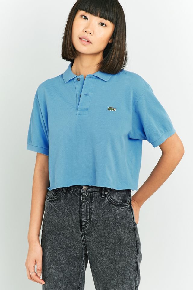 Urban Renewal Vintage Customised Raw Cut Branded Blue Polo Shirt ...