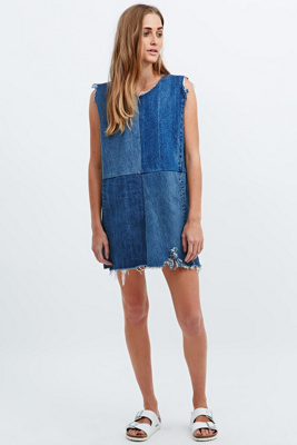 Urban Renewal Vintage Re-Made Denim Dress in Blue | Urban Outfitters UK