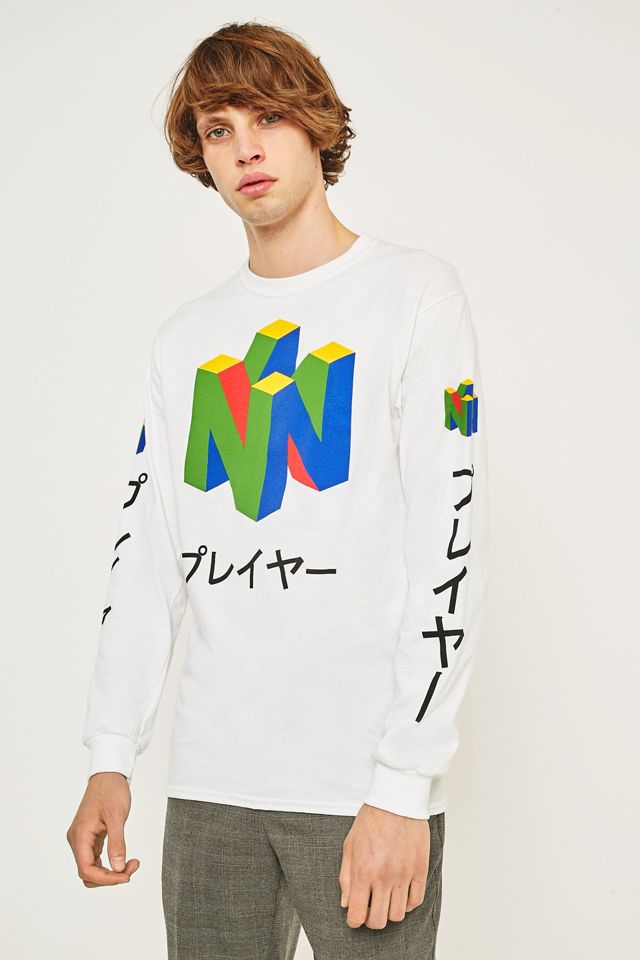Urban Renewal N64 White Long-Sleeve T-shirt | Urban Outfitters UK