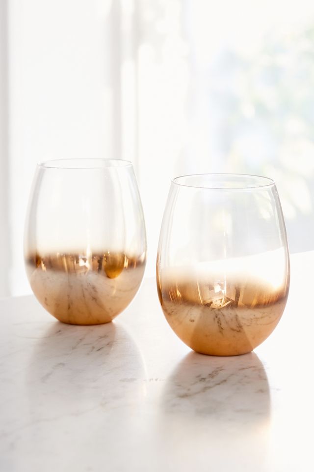 Copper Ombre Stemless Wine Glass Set | Urban Outfitters UK