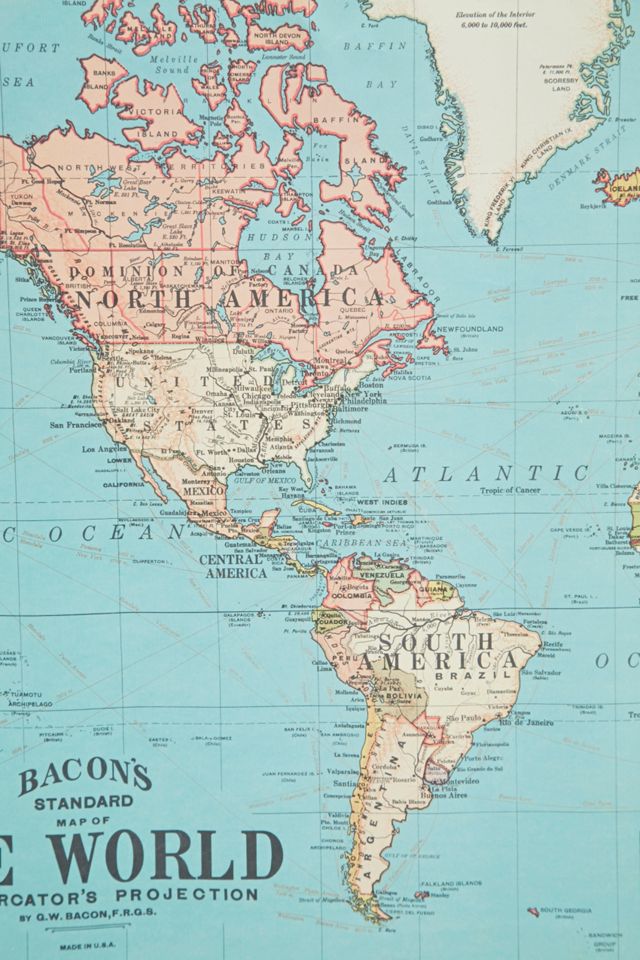 Large World Map Wrap Wall Art | Urban Outfitters UK