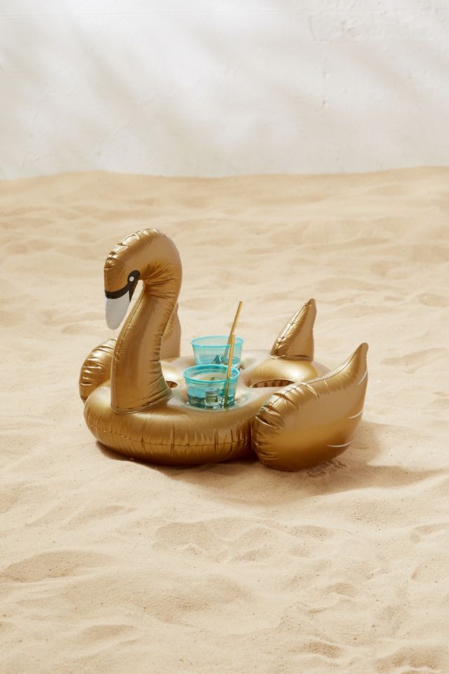 Sunnylife Golden Swan Pool Float Drink Holder | Urban Outfitters UK