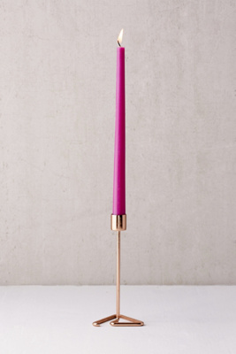 Emma Triangle Copper Taper Candle Holder | Urban Outfitters UK