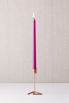 Emma Copper Short Triangle Taper Candle Holder | Urban Outfitters UK