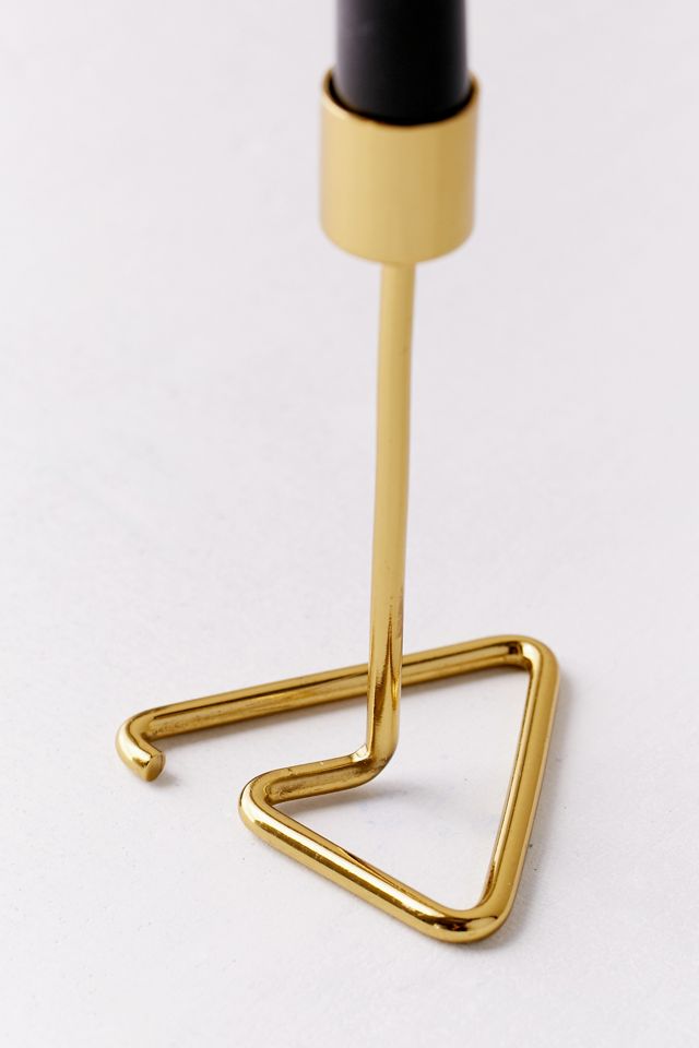 Emma Bronze Short Triangle Taper Candle Holder | Urban Outfitters DE