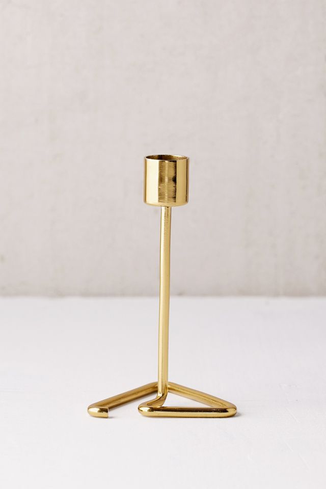 Emma Bronze Short Triangle Taper Candle Holder | Urban Outfitters DE