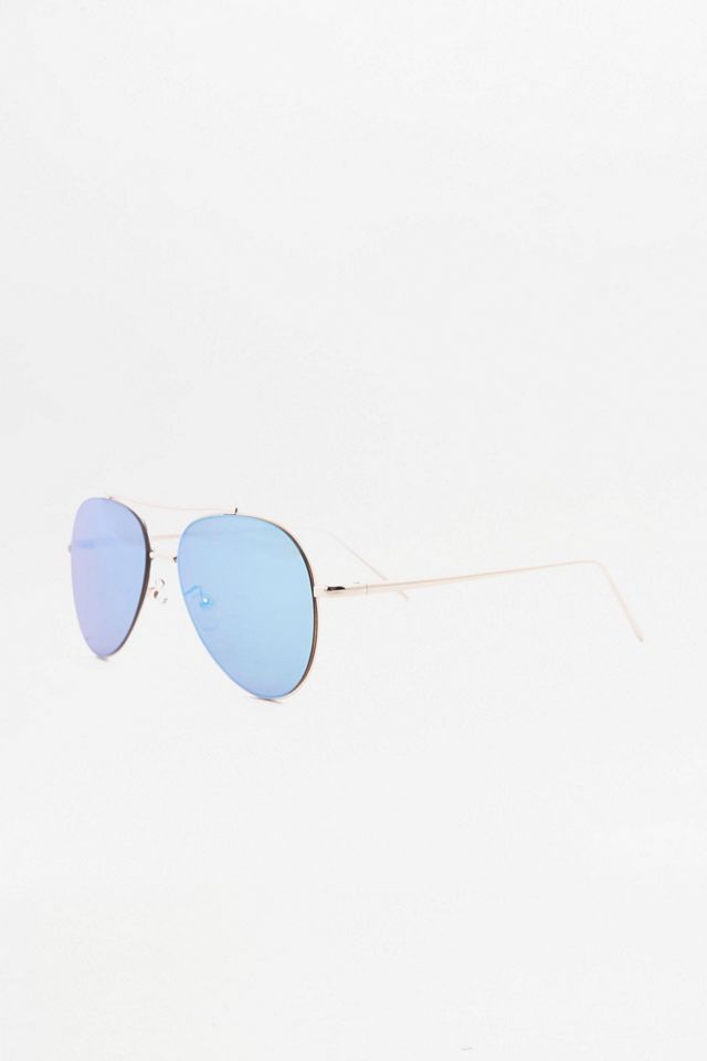 Oversized Rose Gold Mirrored Aviators | Urban Outfitters UK
