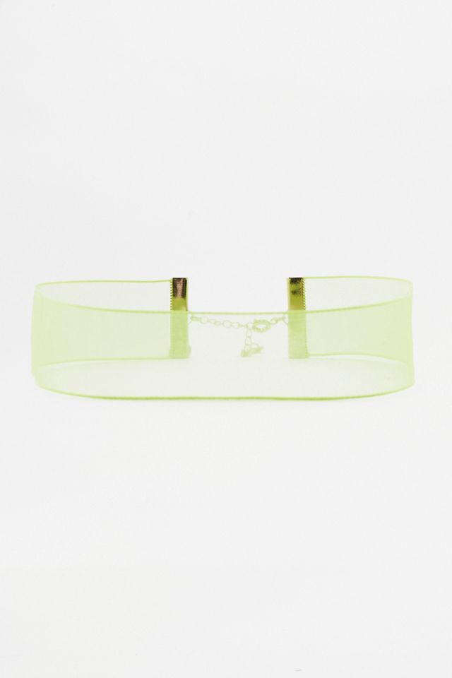Neon Shimmer Mesh Ribbon Choker Necklace | Urban Outfitters UK
