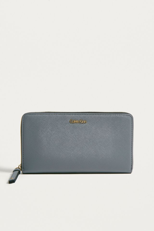 Calvin Klein Marissa Steel Grey Zip-Around Wallet | Urban Outfitters UK