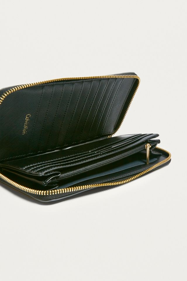 Calvin Klein Marissa Steel Grey Zip-Around Wallet | Urban Outfitters UK