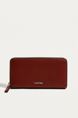 Calvin Klein Natasha Red Large Zip-Around Wallet | Urban Outfitters UK