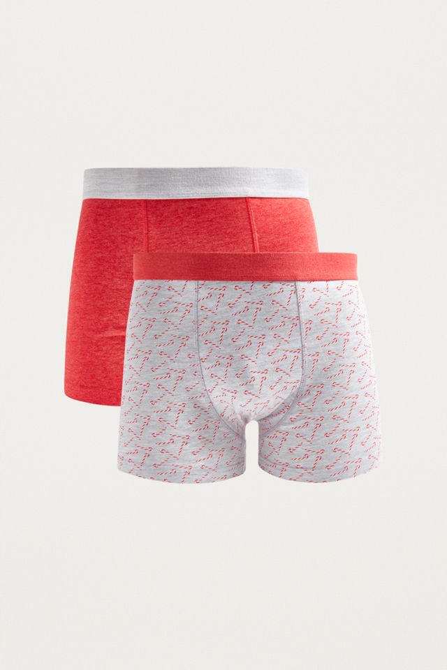 UO Christmas Candy Cane Boxer Trunks Pack | Urban Outfitters UK