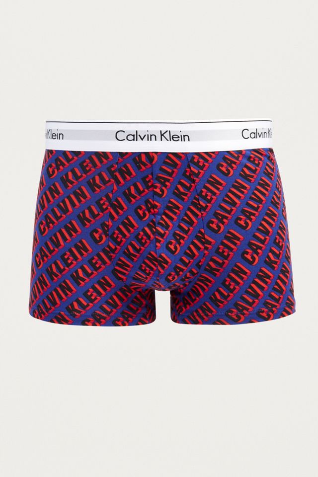 Calvin Klein All-Over Drop Shadow Text Boxer Trunks | Urban Outfitters UK