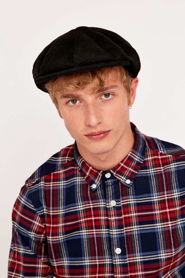 Christy's and Co. Baker Boy Black Molten Wool Hat | Urban Outfitters UK